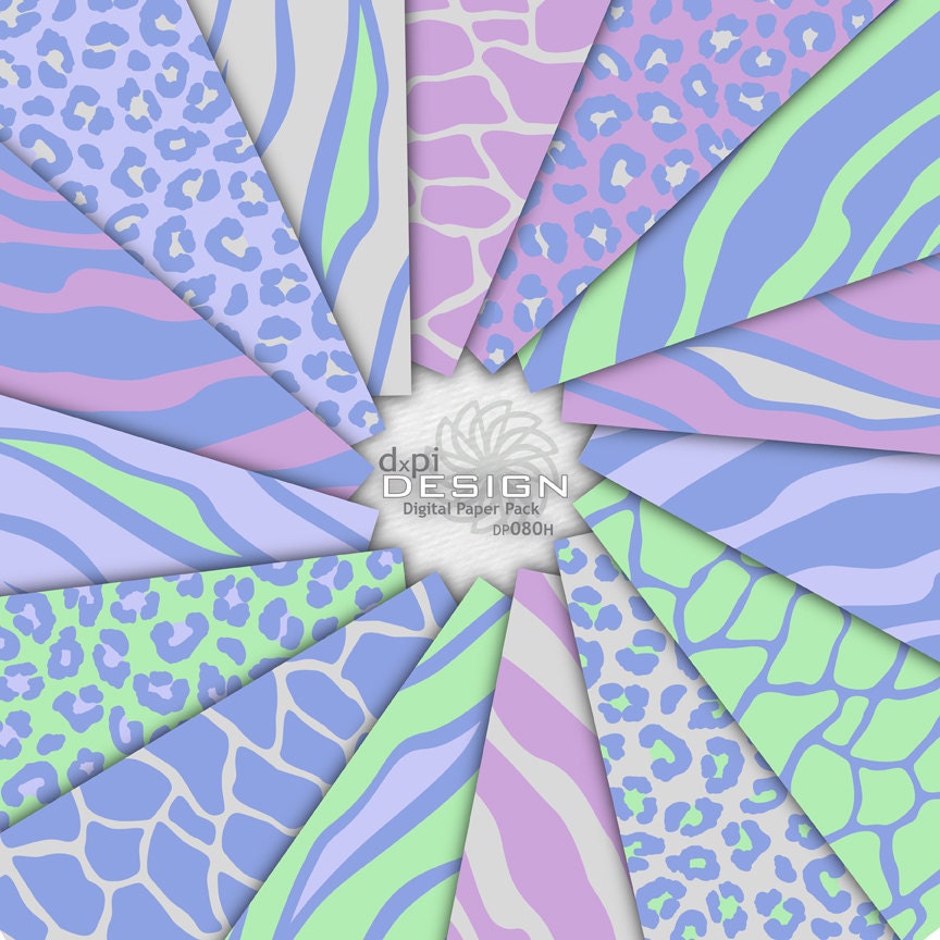 Spring Animal Print Digital Papers Printable Backgrounds in - Etsy