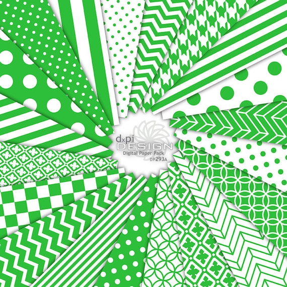 Kelly Green Digital Scrapbook Paper and Background Images | Etsy