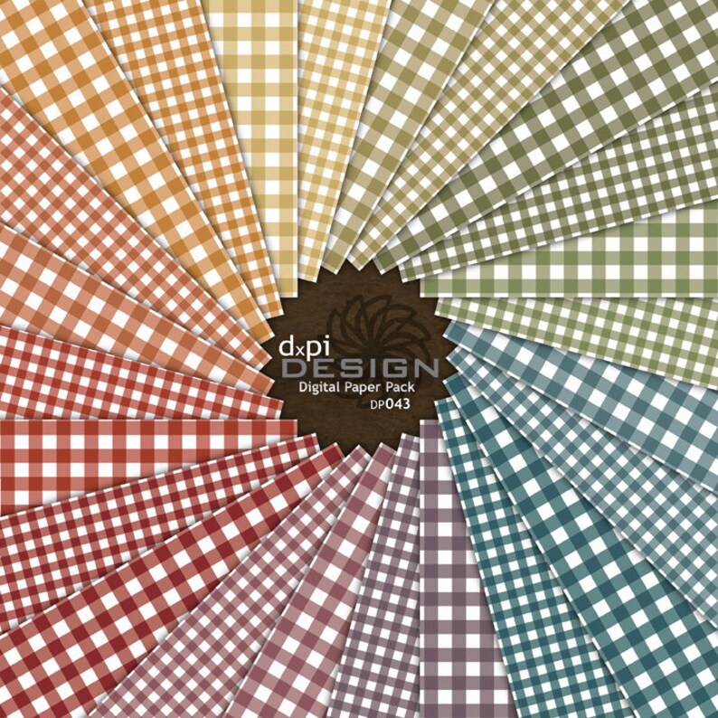 Earth Tone Gingham Digital Paper Pack & Background Images Digital ...