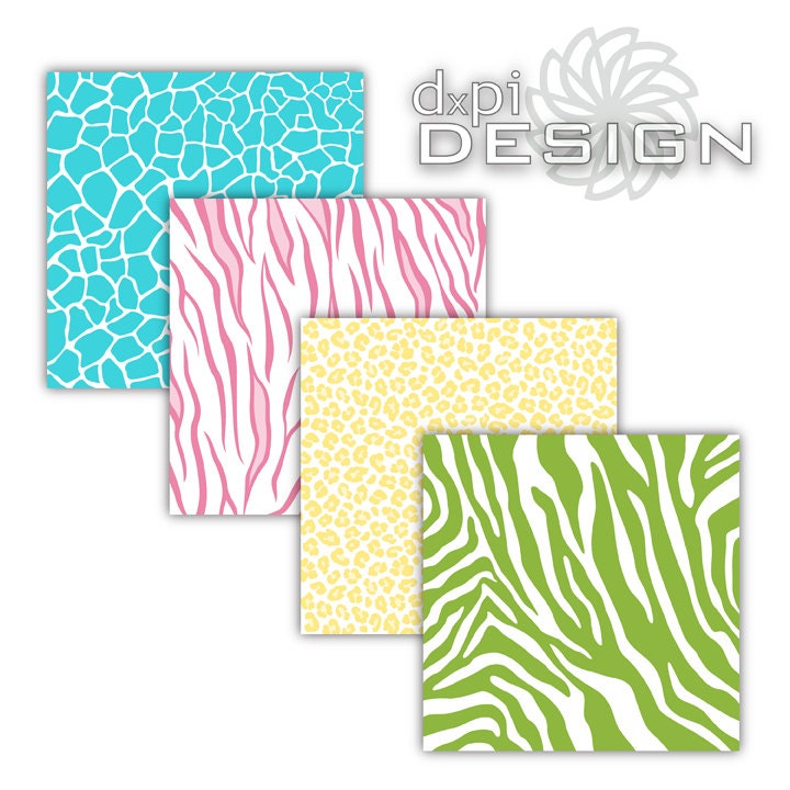 Animal Prints Digital Papers and Printable Backgrounds in - Etsy