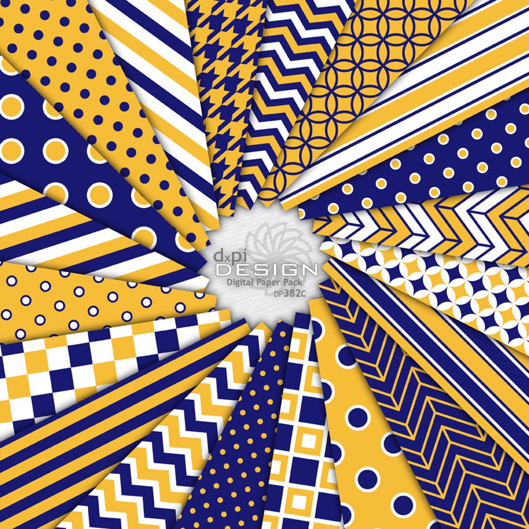 Dark Blue and Gold Digital Paper & Printable Backgrounds - Digital ...