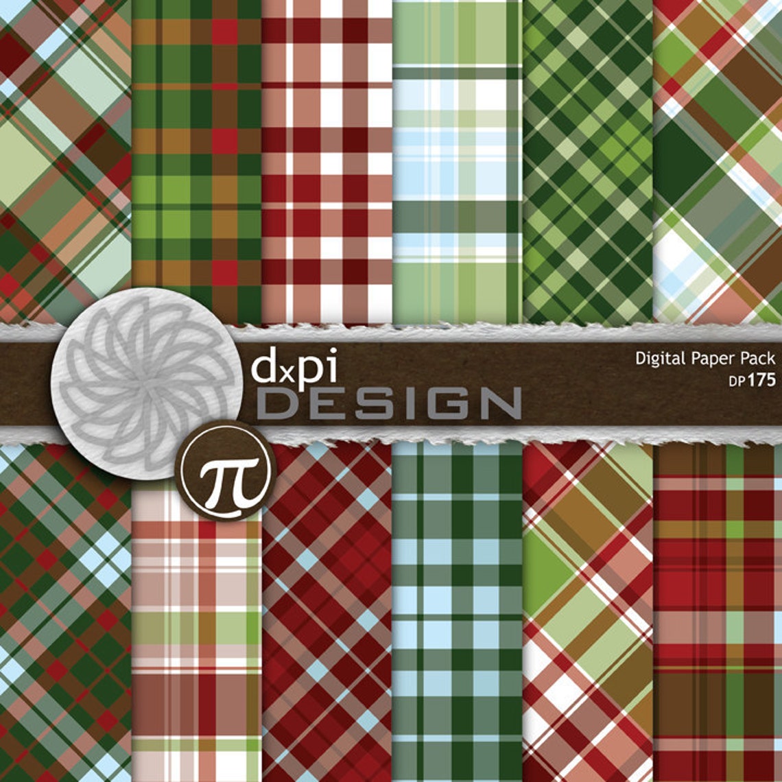 Digital Christmas Plaid Scrapbook Paper Background Images - Etsy
