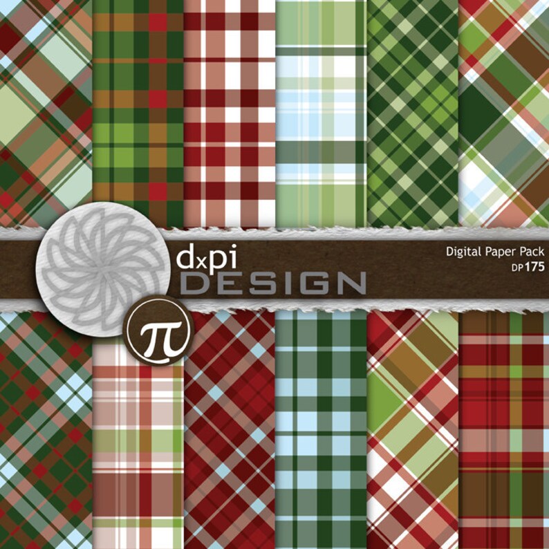 Digital Christmas Plaid Scrapbook Paper Background Images Digital ...