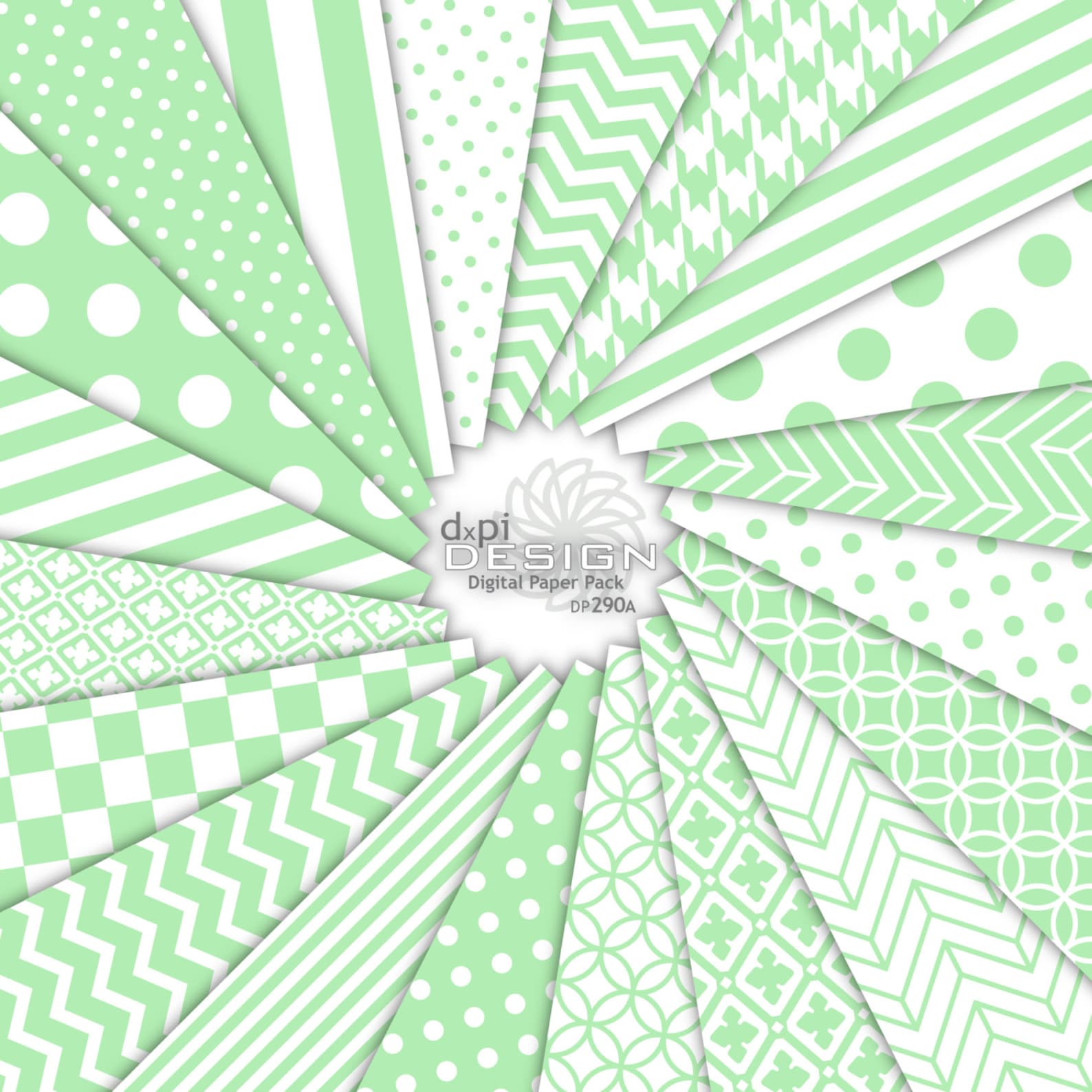 Mint Green Digital Paper for DIY Crafts and Scrapbooking - Printable ...