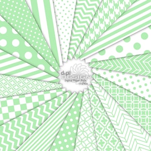 Mint Green Digital Paper for DIY Crafts and Scrapbooking - Printable ...