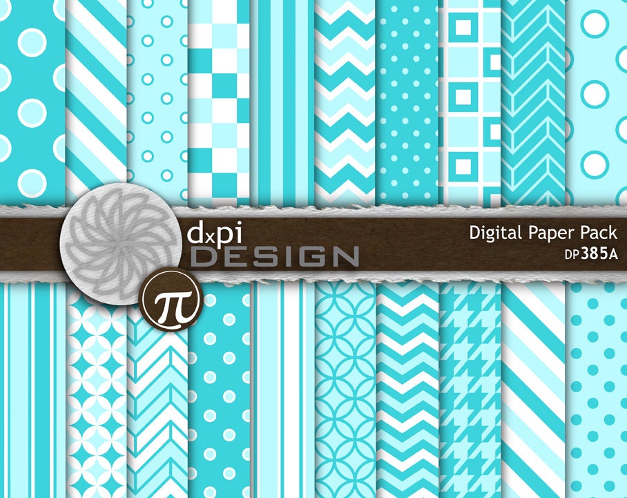 Turquoise Digital Paper & Printable Background Designs - Turquoise ...