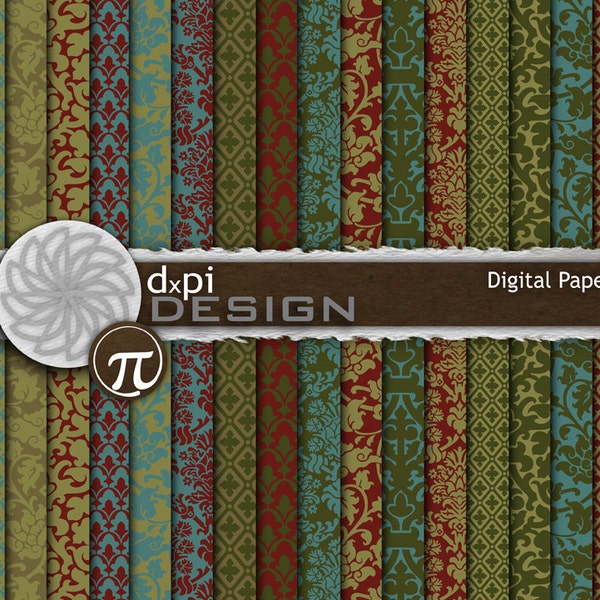 Damask Digital Paper - Etsy