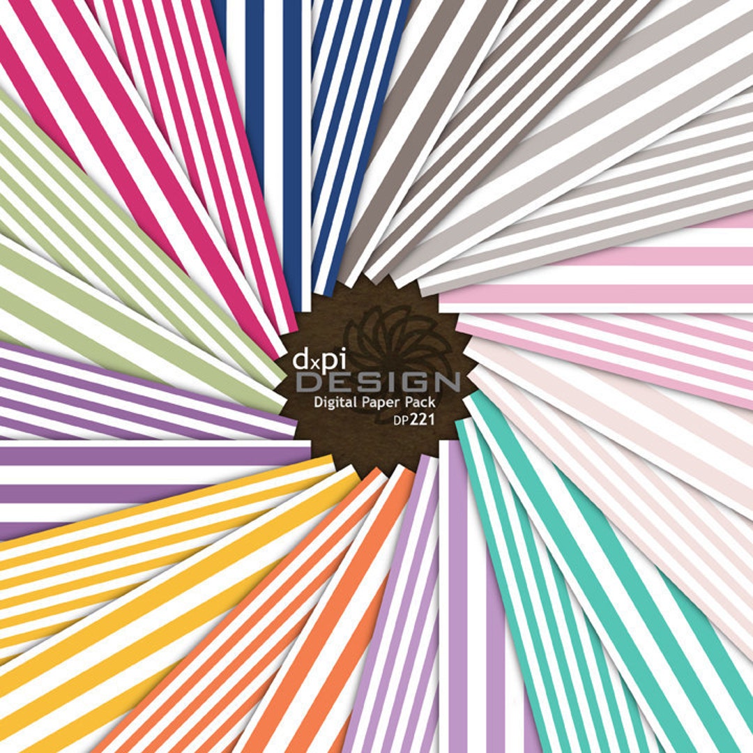 Striped Digital Paper - Spring Stripes - Bright, Trendy Spring Colors ...