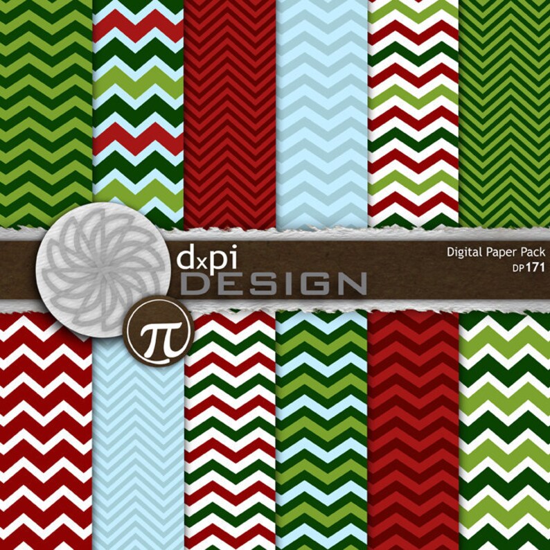 Digital Christmas Chevrons - Digital Paper and Background Patterns ...