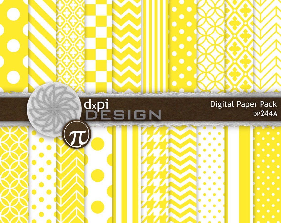YELLOW - Digital Paper and Printable Background Patterns - Digital ...
