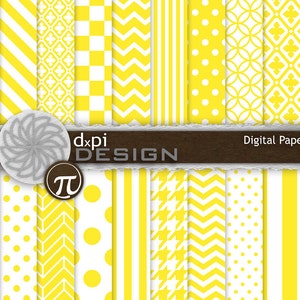 YELLOW - Digital Paper and Printable Background Patterns - Digital ...