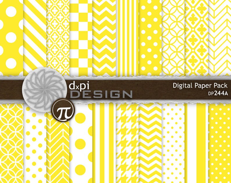 YELLOW - Digital Paper and Printable Background Patterns - Digital ...