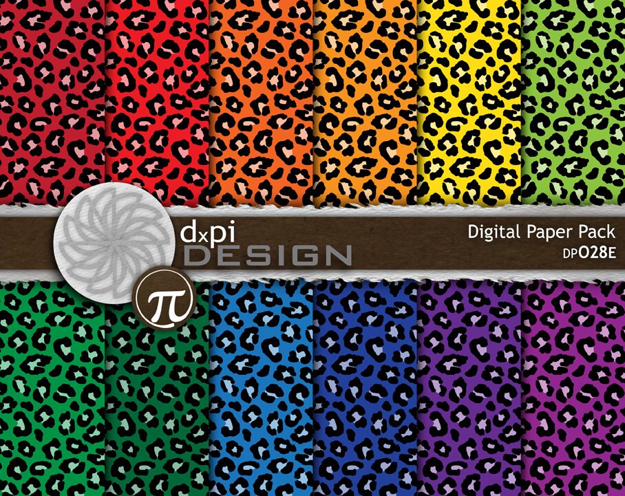 Paper Stationery DP028A Animal Print Digital Paper Printable Leopard ...