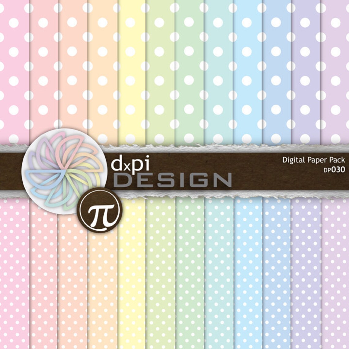 Pastel Polka Dots Digital Background Paper in Soft Pastel Colors for ...