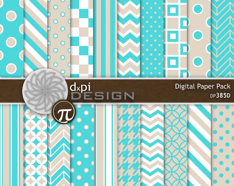 Turquoise and Tan Digital Paper & Printable Backgrounds - Etsy