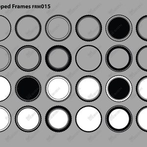 Scalloped Circle Frames - Digital Clip Art Tags, Labels, & Printable ...