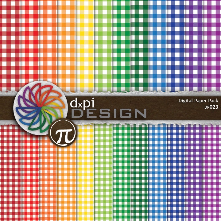 Gingham Digital Scrapbook Paper and Classic Picnic Plaid Backgrounds in ...