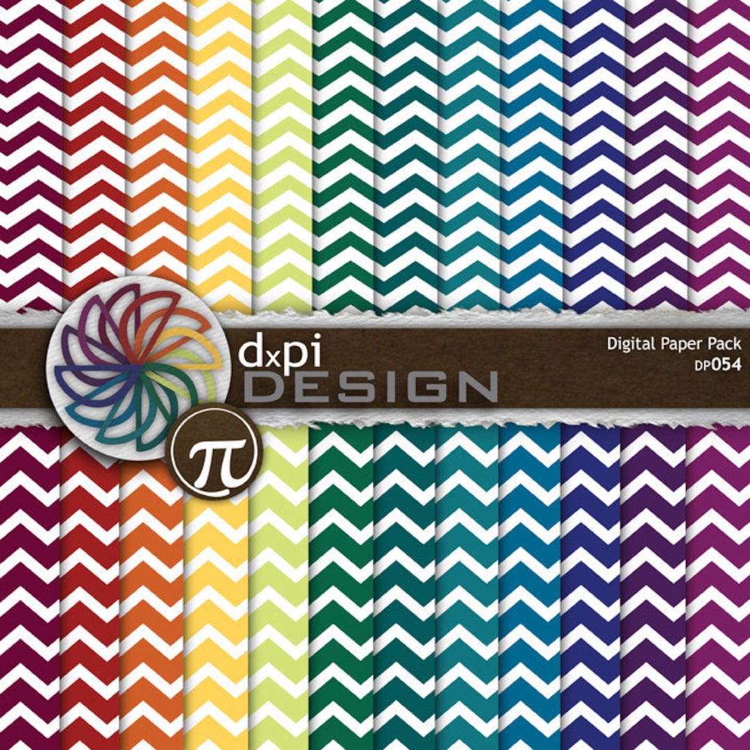 Jewel Tone Chevron Digital Paper & Printable Backgrounds - Digital ...