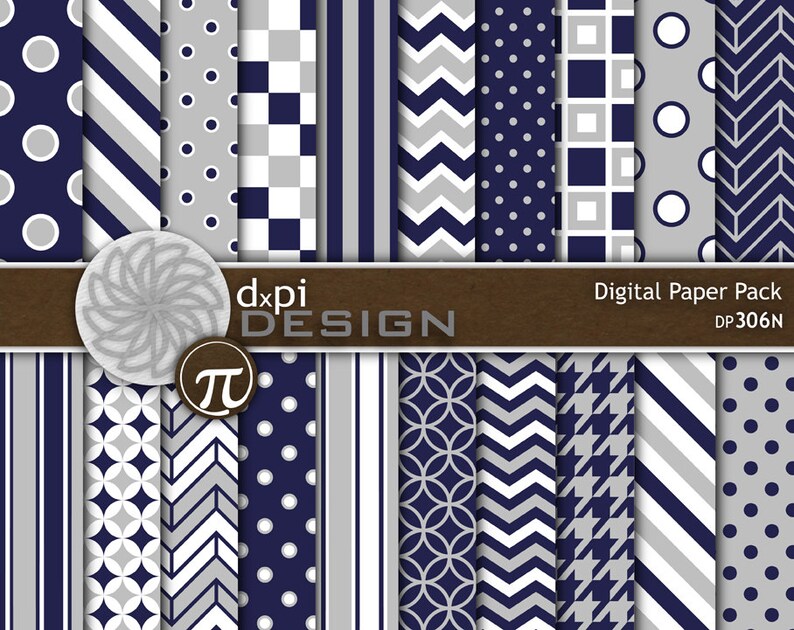 Navy & Gray Digital Paper and Printable Background Images ...