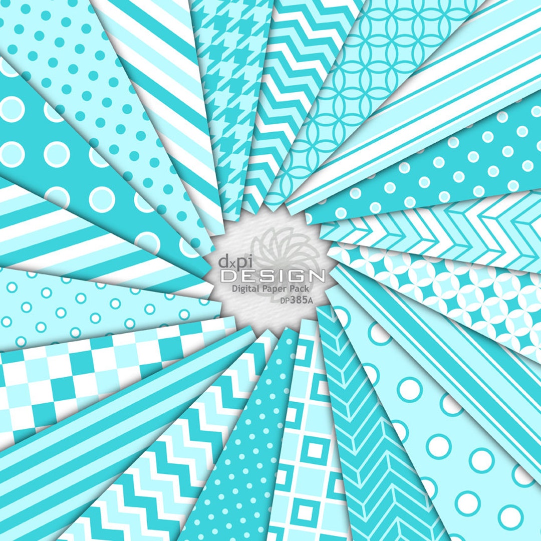 Turquoise Digital Paper & Printable Background Designs - Turquoise ...