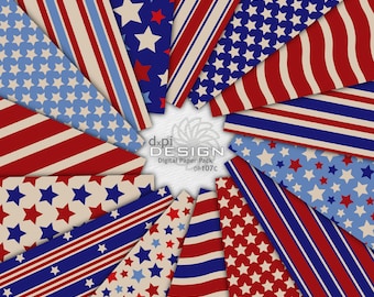 Aqua Blue & Red Digital Scrapbook Paper Printable Digital Backgrounds ...