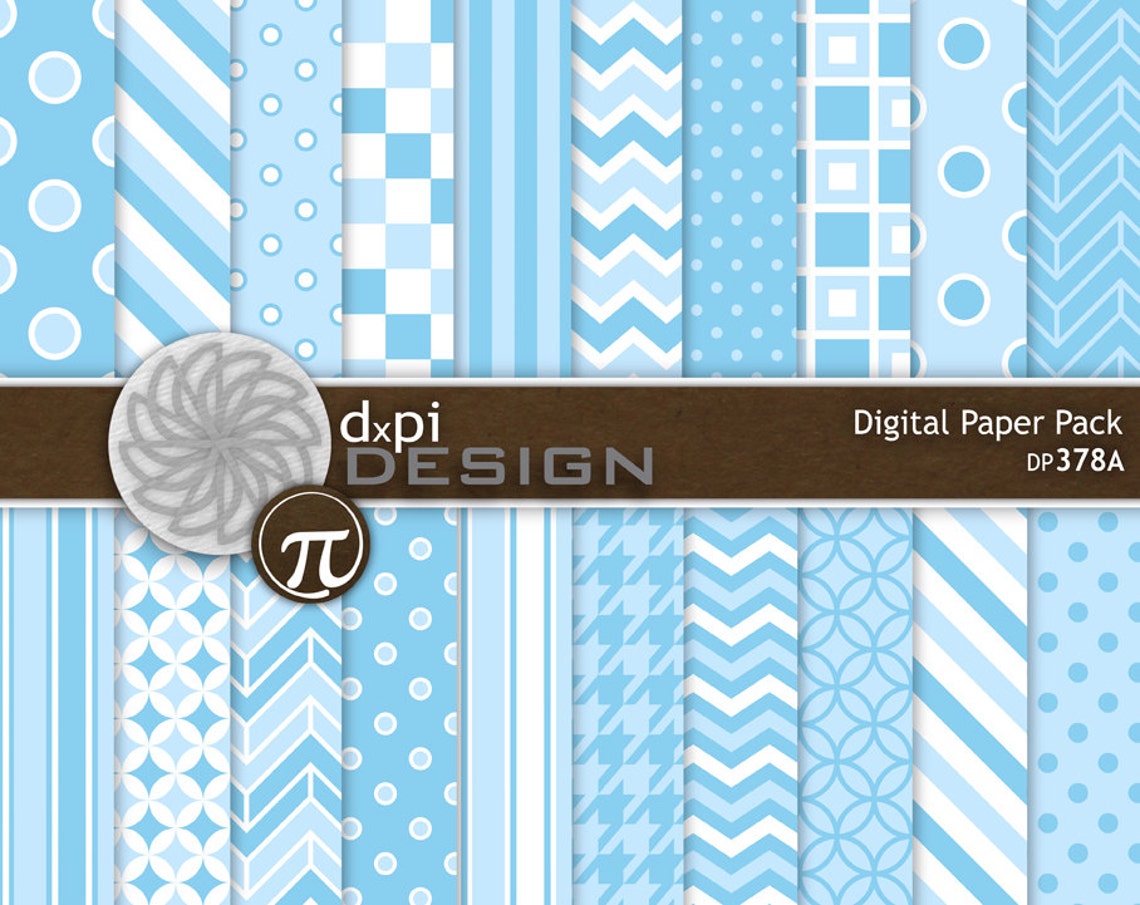 Light Blue Digital Paper and Printable Background Patterns - Pastel ...