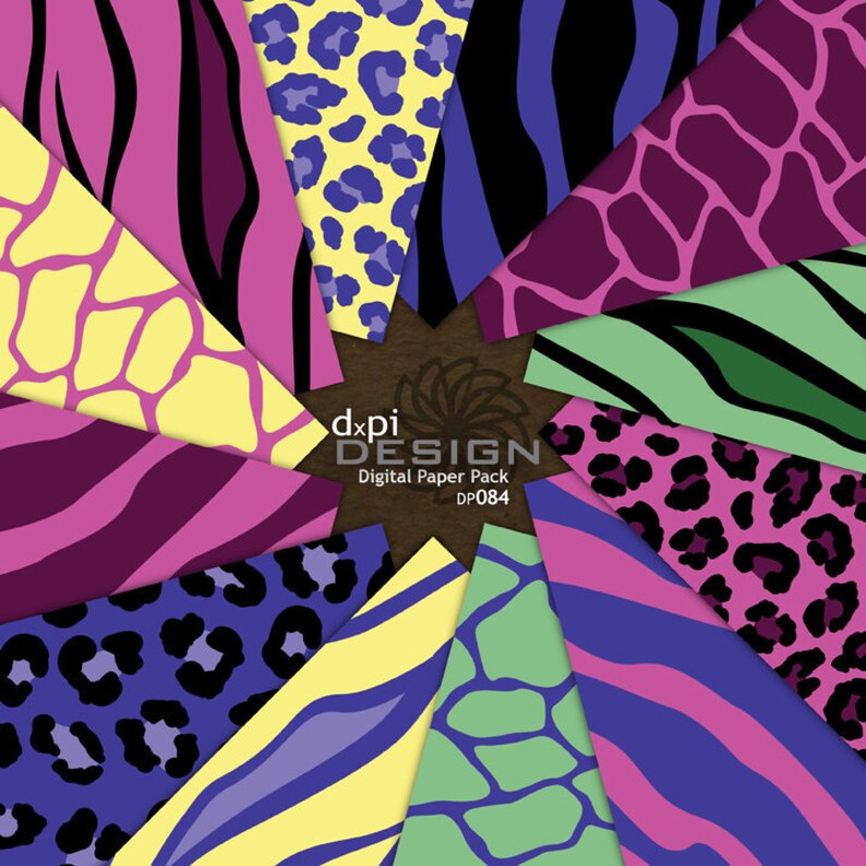 Wild Safari Digital Animal Prints & Printable Background Images for ...