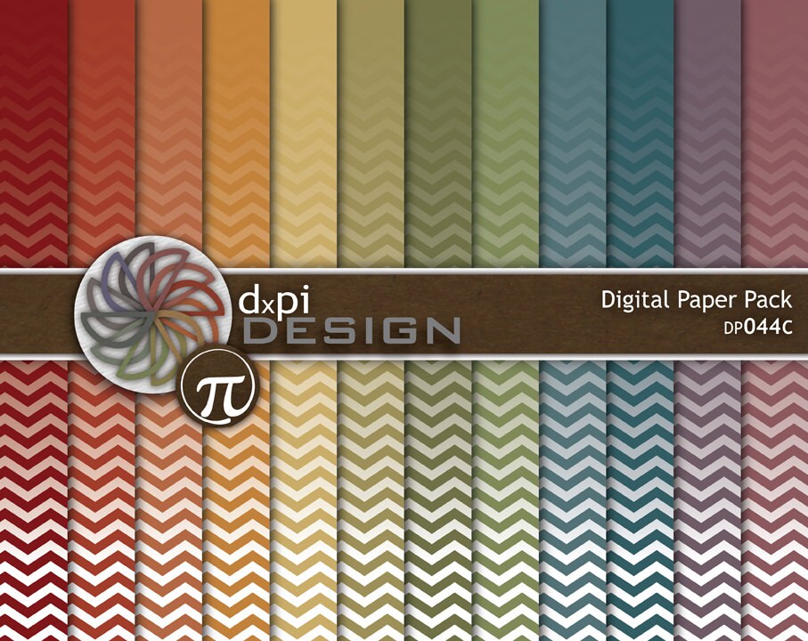 Earthtone Ombre Chevron Digital Paper & Background Images - Etsy