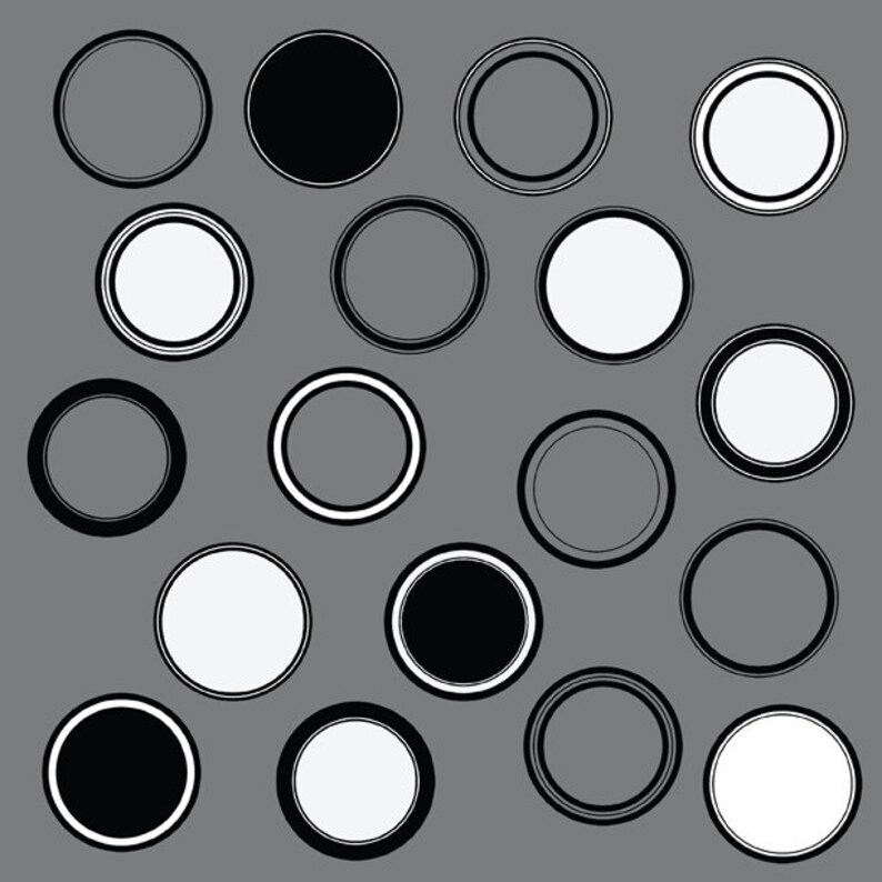 Digital Circle Frames - Round Clip Art Labels, Scrapbook Frames, and ...