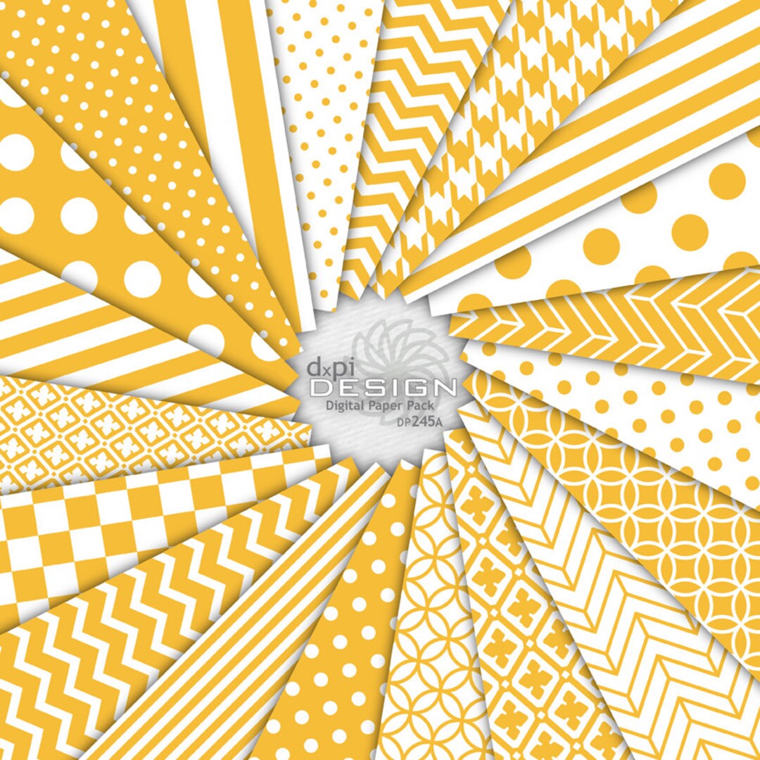 GOLD - Digital Paper and Printable Background Patterns - Golden Yellow ...