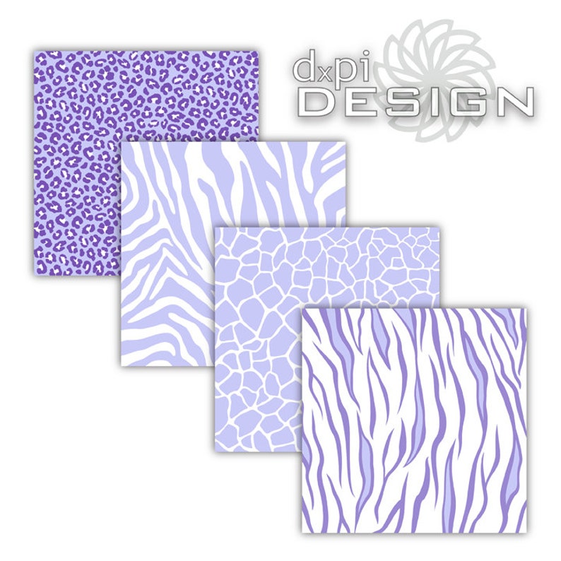 Purple Animal Prints Digital Paper & Printable Designs Zebra, Leopard ...