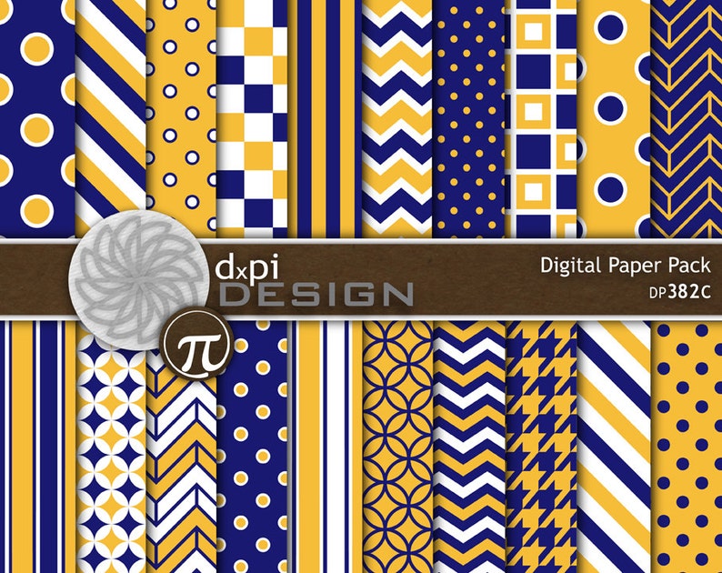 Dark Blue and Gold Digital Paper & Printable Backgrounds - Digital ...