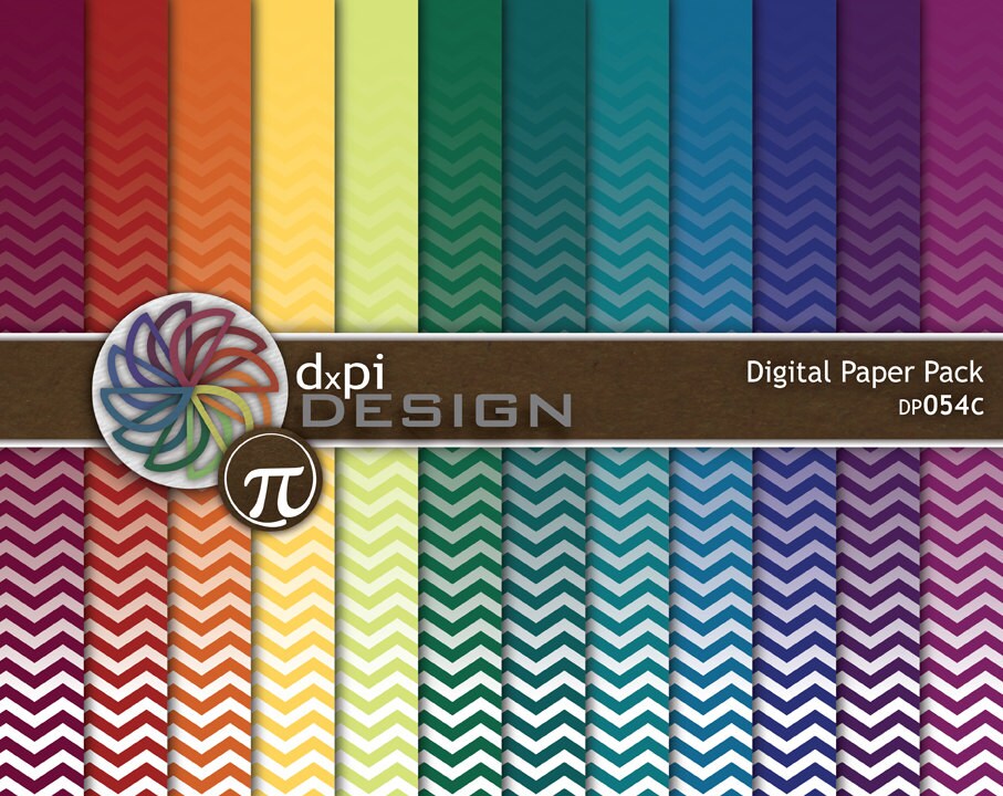 Jeweltone Ombre Chevron Digital Paper & Printable Background Images ...