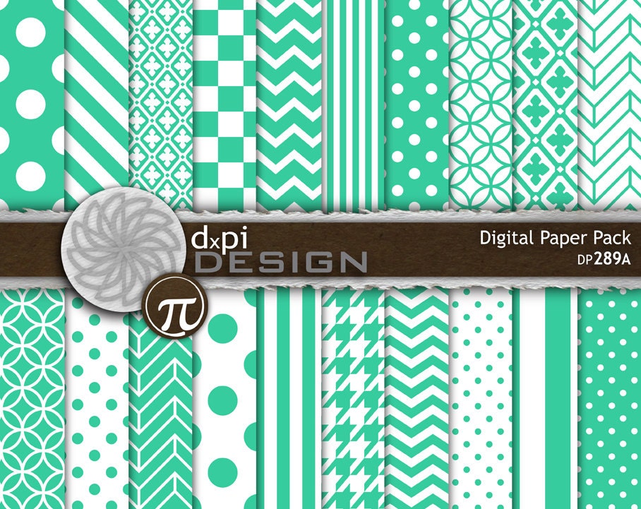 Sea Green Digital Paper & Printable Background Designs - Aquamarine ...
