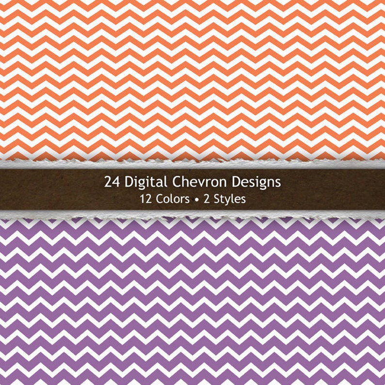 Chevron Digital Paper Pack Digital Scrapbook Paper in Bright, Modern ...