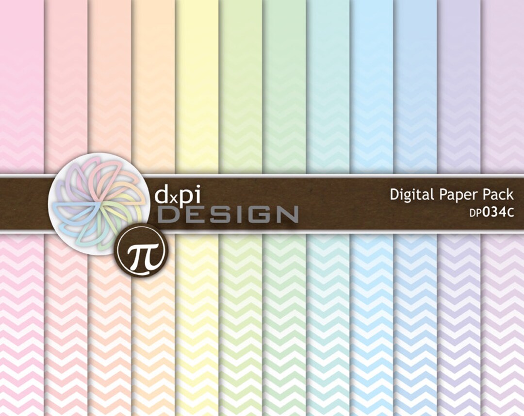 Pastel Ombre Chevrons Digital Paper Pack and Background Images ...
