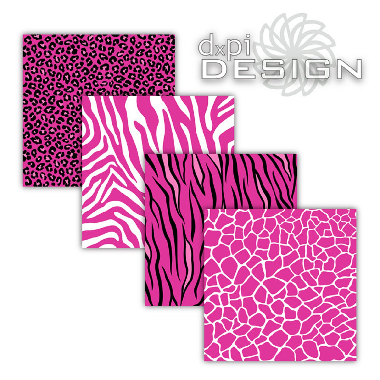 Pink Animal Print Digital Paper & Printable Backgrounds Pink Zebra ...