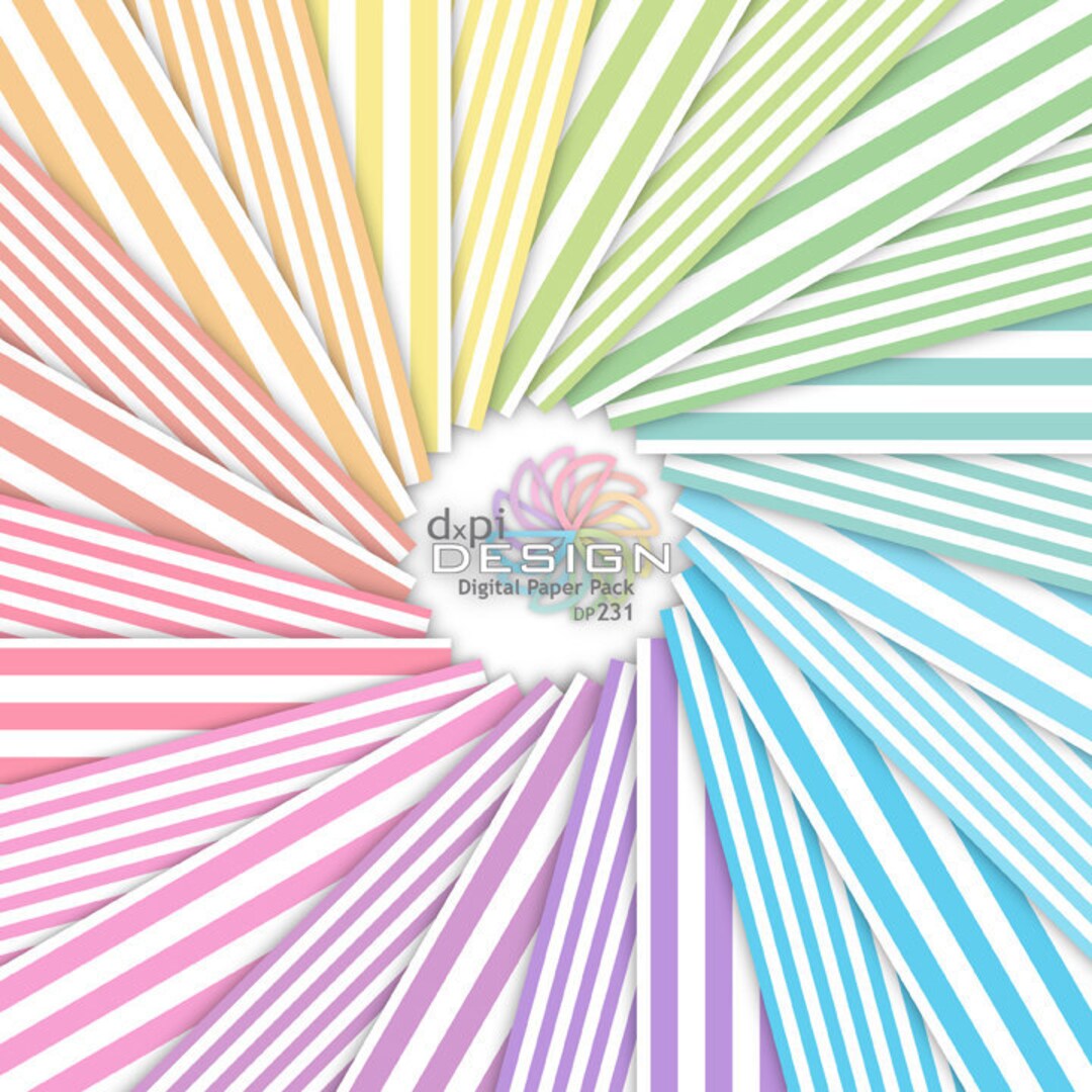 Bright Pastel Stripes - Digital Paper & Background Images for ...