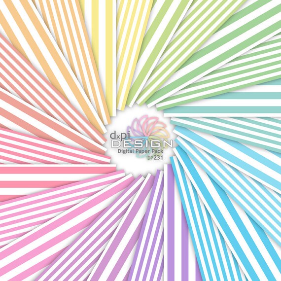 Bright Pastel Stripes Digital Paper & Background Images for - Etsy