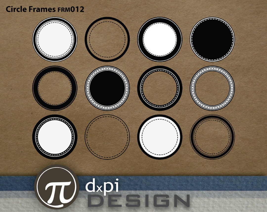 Circle Frames for Digital Scrapbooking - Round Clip Art Labels & Tags ...