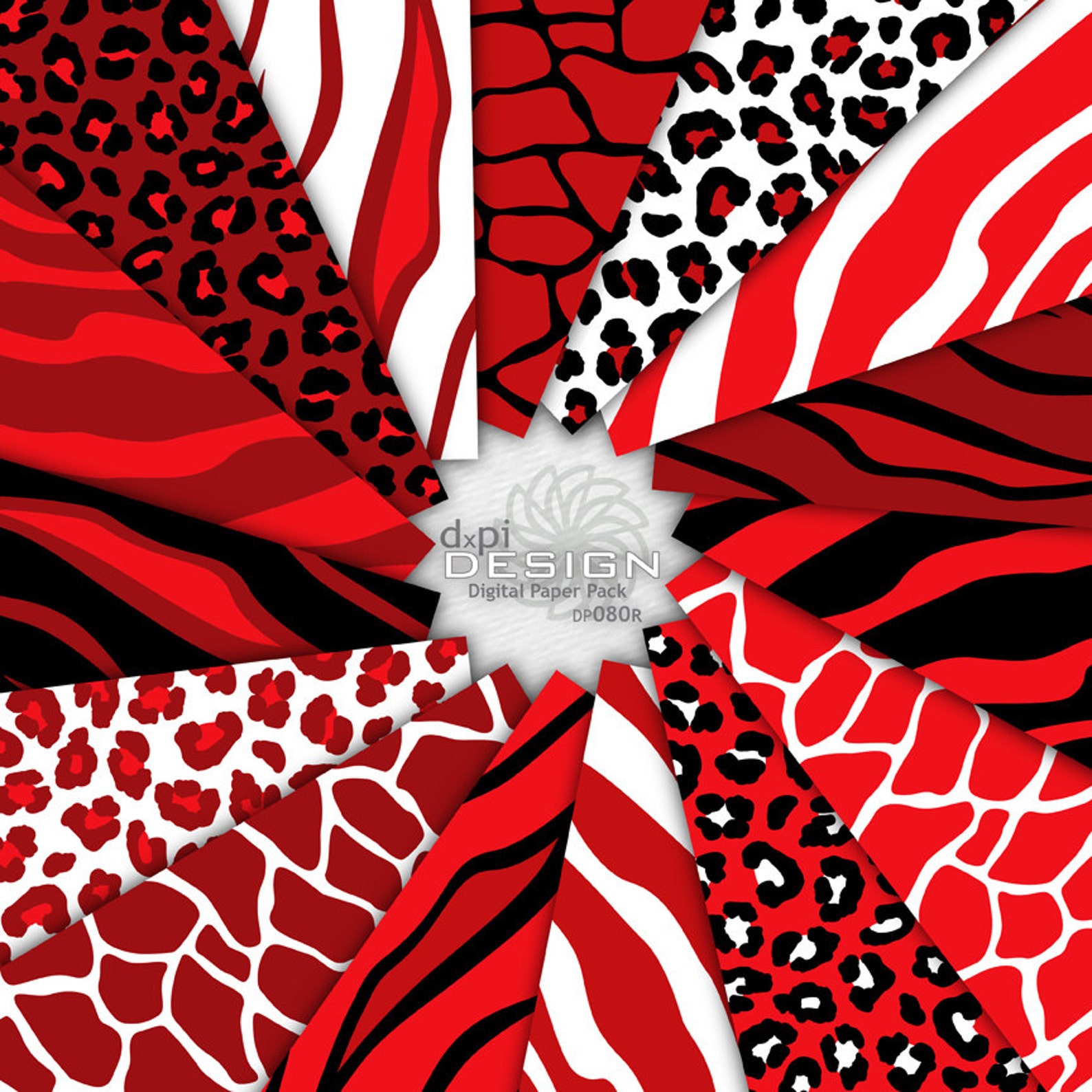 Red Animal Prints - Digital Paper & Background Patterns - Red Leopard ...