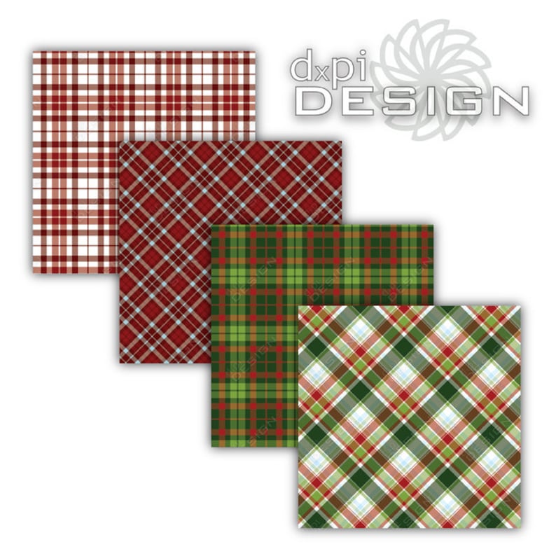 Digital Christmas Plaid Scrapbook Paper Background Images Digital ...