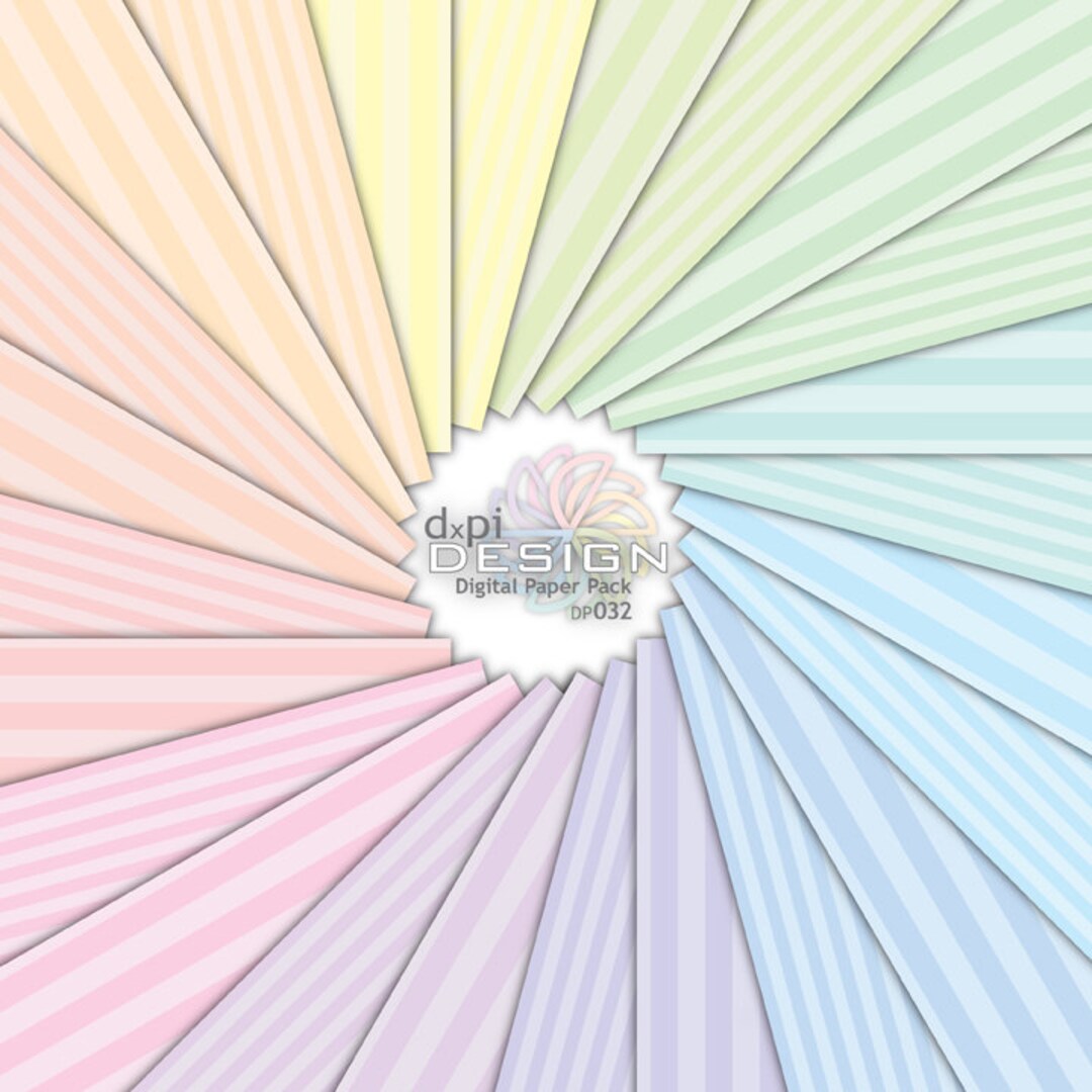 Soft Pastel Two Tone Stripes - Digital Paper Backgrounds for ...