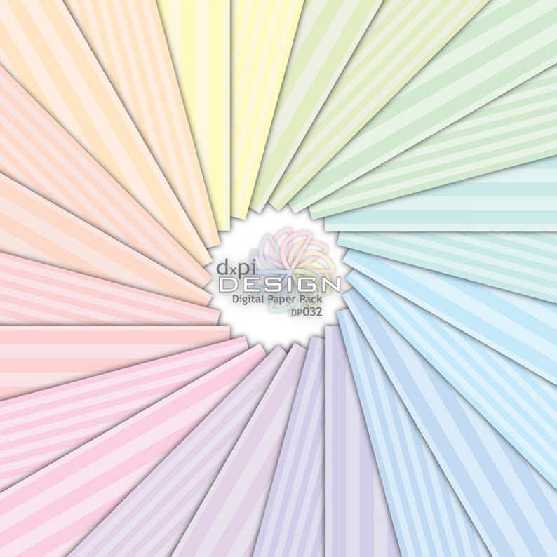 Soft Pastel Two Tone Stripes - Digital Paper Backgrounds for ...