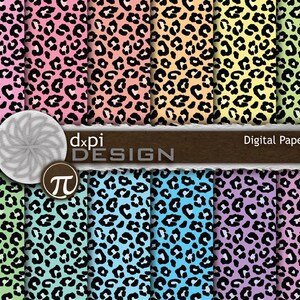 Pastel Rainbow Leopard Print - Digital Animal Print Paper - Printable ...