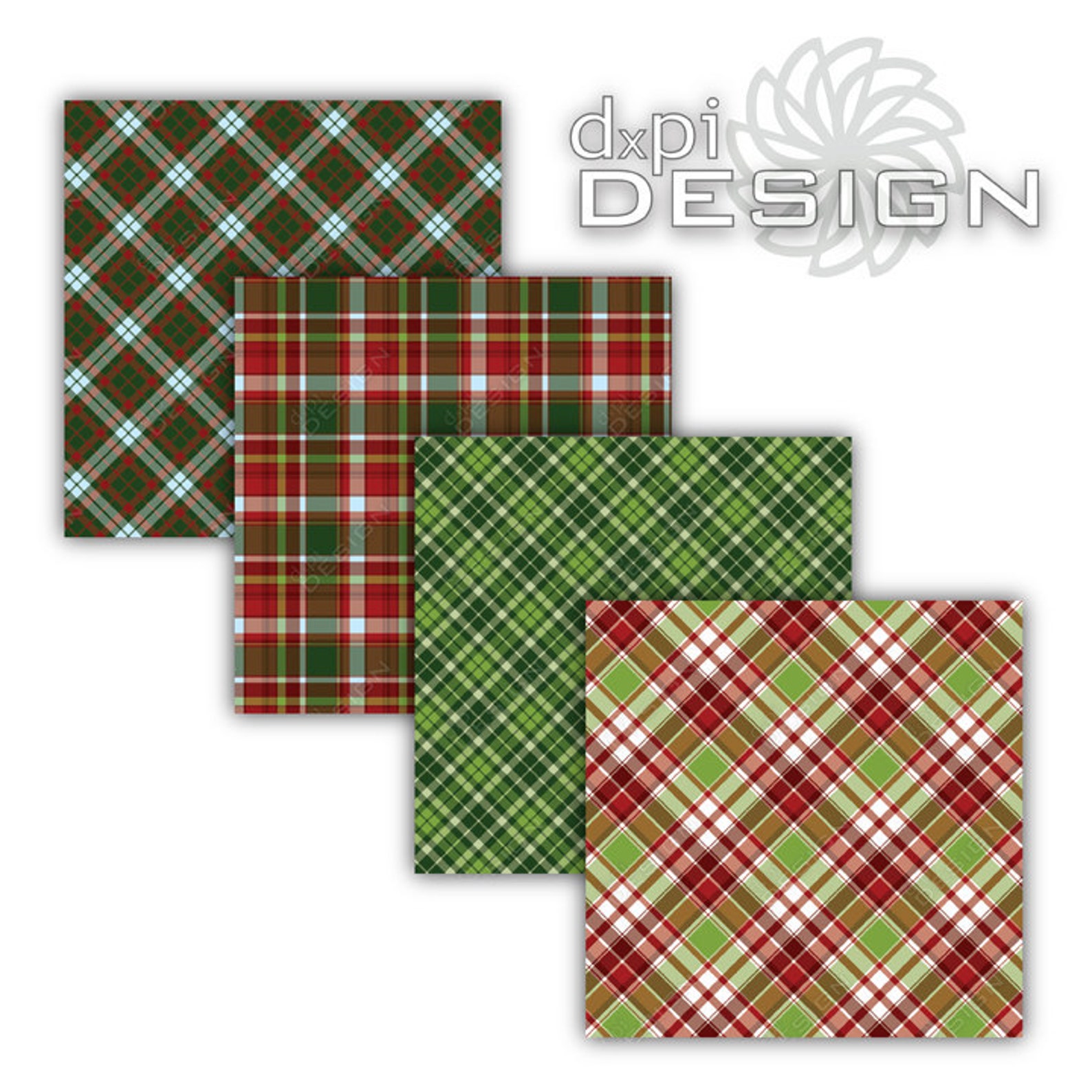 Digital Christmas Plaid Scrapbook Paper Background Images Digital ...
