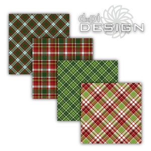 Digital Christmas Plaid Scrapbook Paper Background Images Digital ...