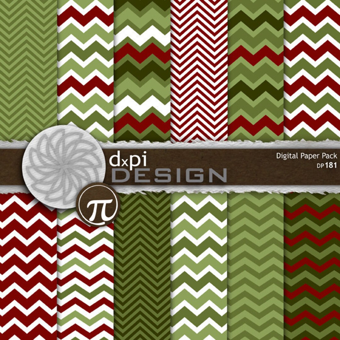 Digital Christmas Chevrons - Digital Paper and Background Images in Red ...