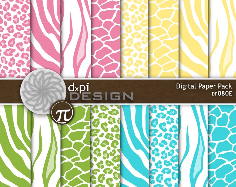 Animal Prints Digital Papers and Printable Backgrounds in - Etsy