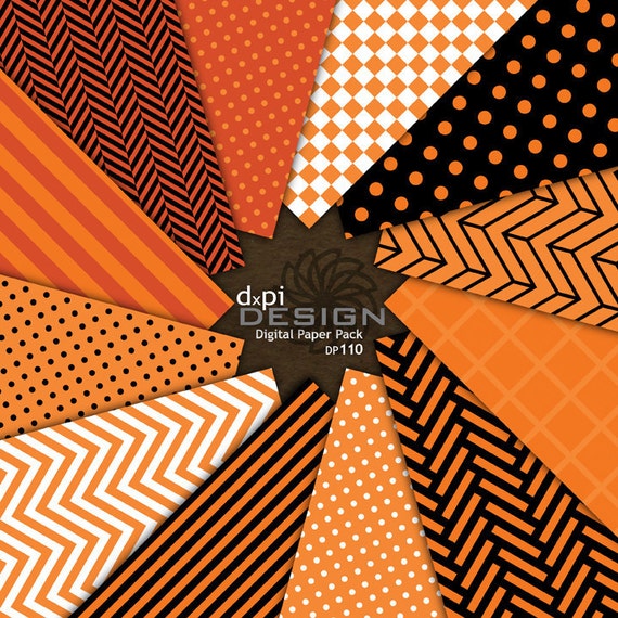 Black Orange Halloween Digital Paper Background Designs Halloween